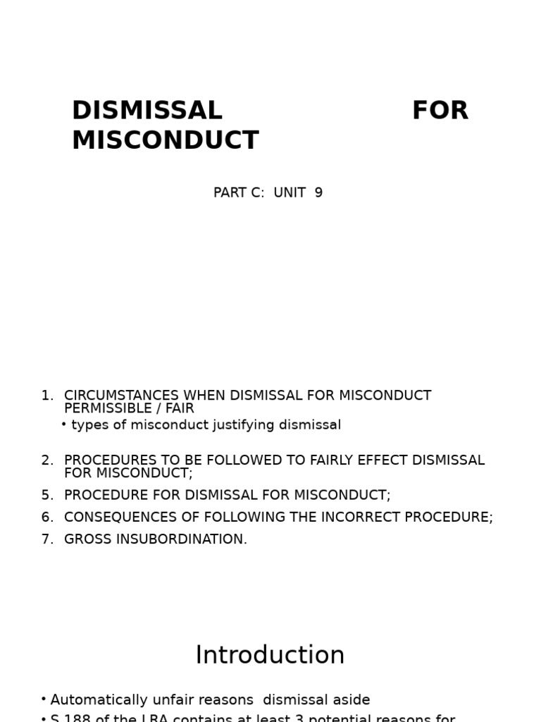 Dismissal For Misconduct | PDF | Government | Common Law