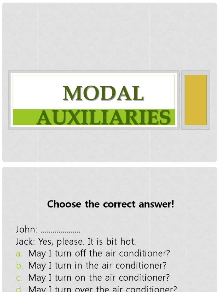 Modal Auxiliaries | PDF | Linguistics | Grammar