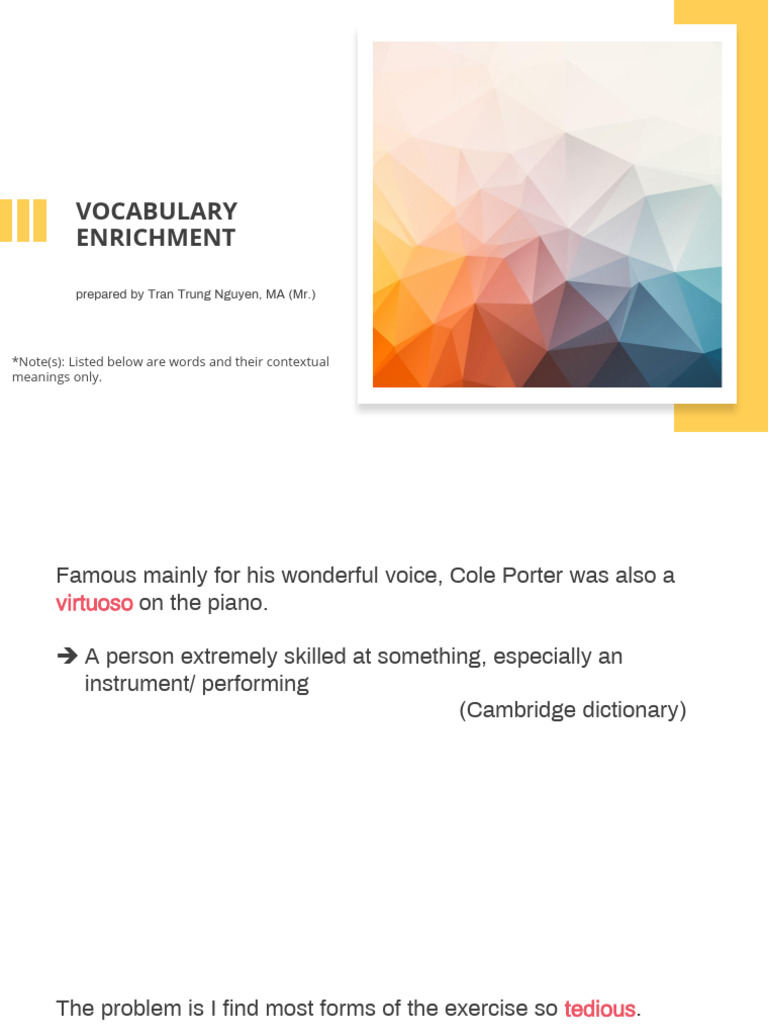 Vocab Enrichment 01 | PDF | Art