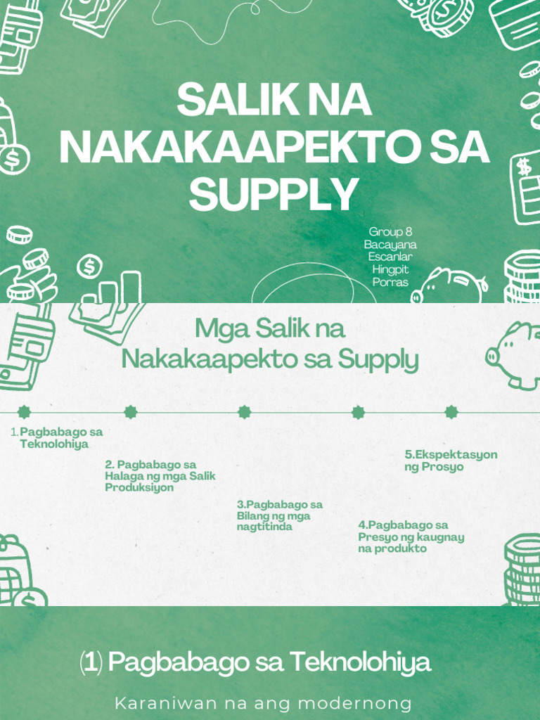 Mga Salik Na Nakakaapekto NG Supply 1 | PDF
