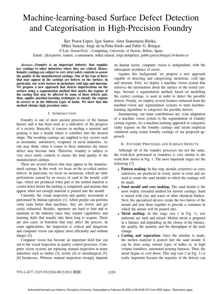 Machine-Learning-Based Surface Defect Detection and Categorisation in ...
