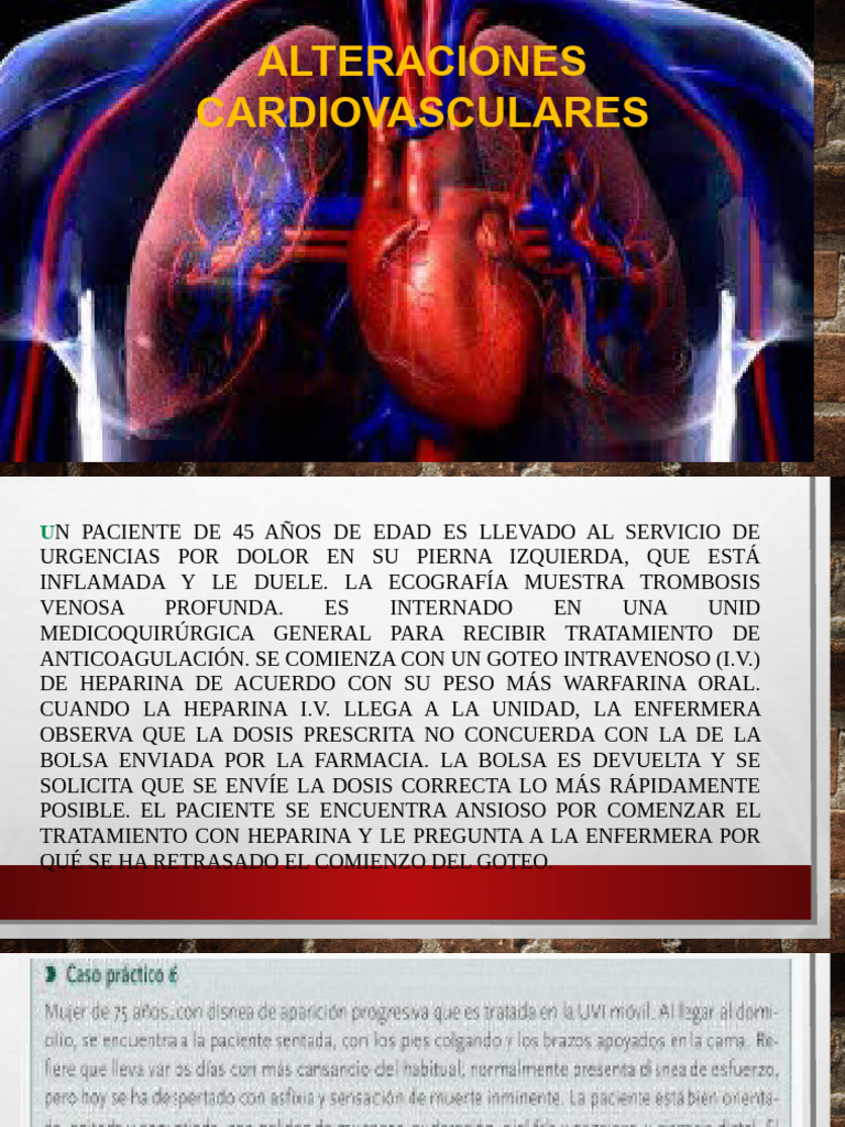 Alteraciones Cardiovasculares y Tratamientos | PDF | Corazón | Síndrome ...