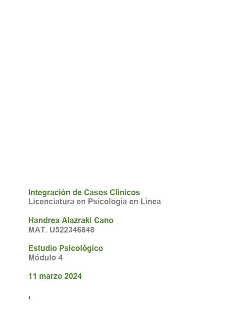 Act 4 1 Alazraki Cano Informe | PDF | Ansiedad | Terapia de conducta cognitiva