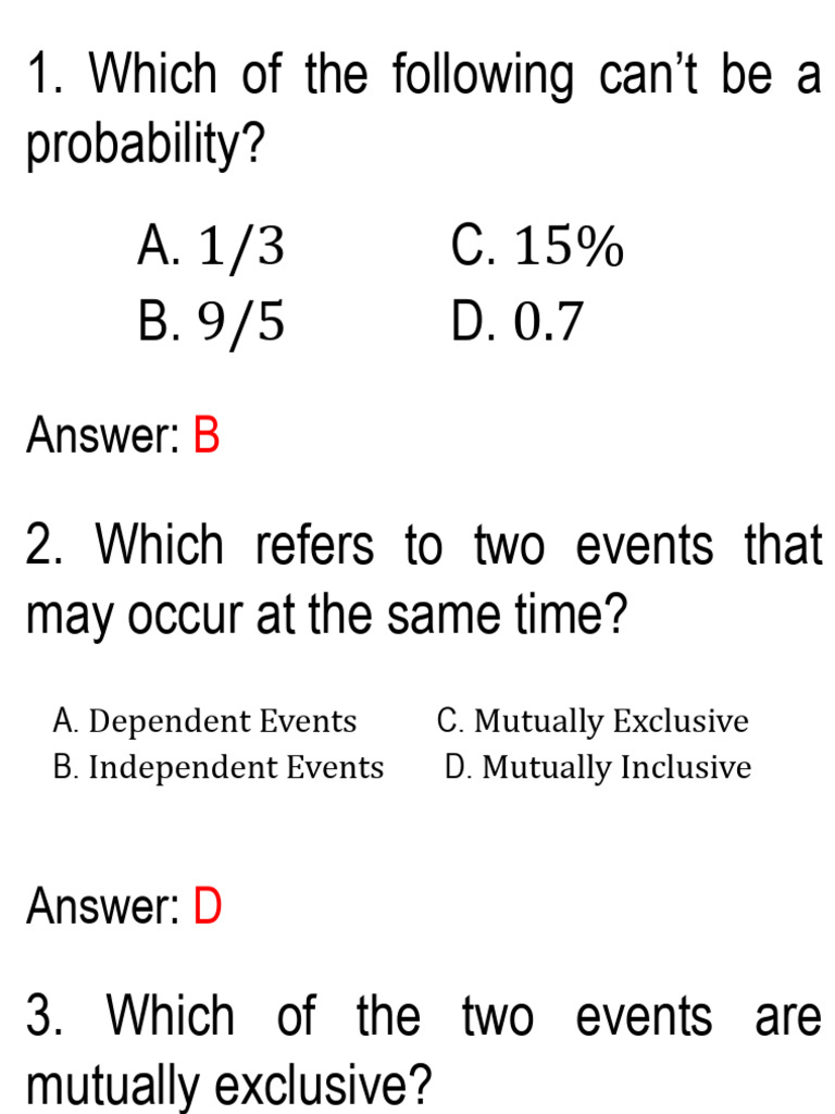 Answer Key For Summative Test | PDF | Probability | Permutation