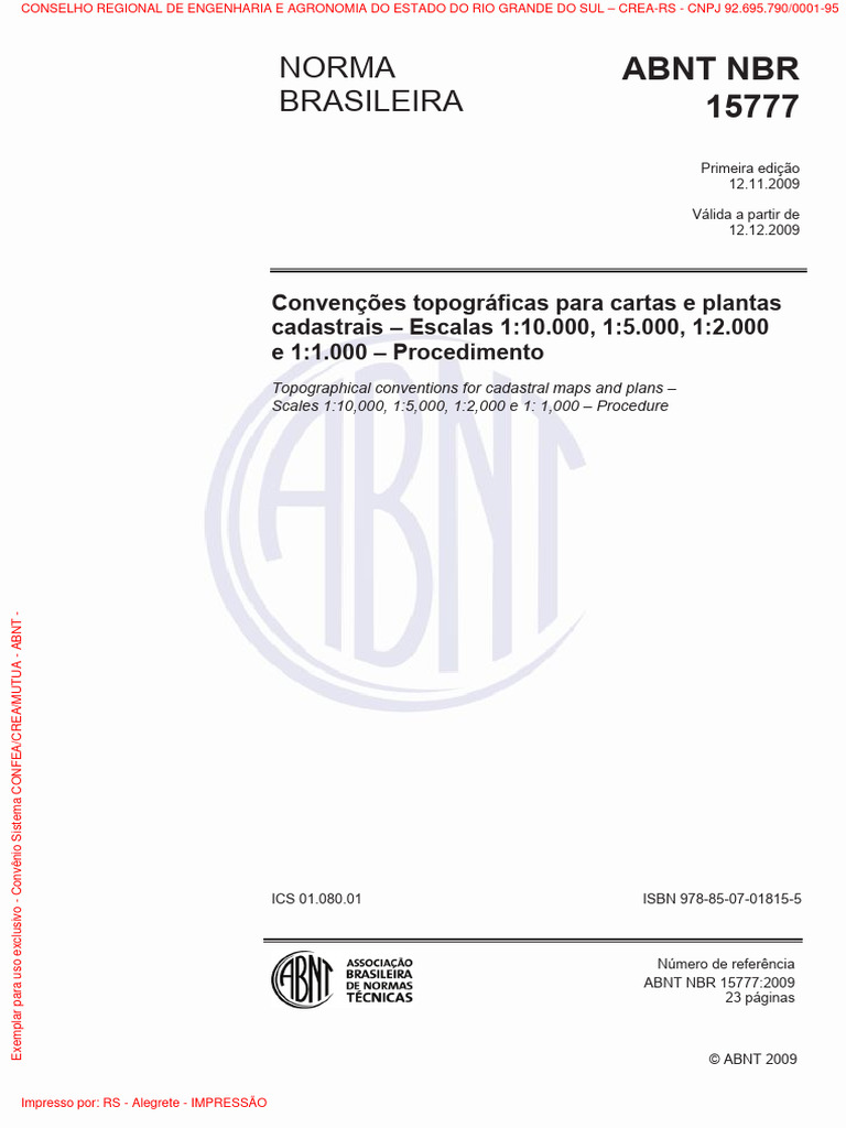 Convenções Topográficas NBR 15777 | PDF | Mapa | Aeroporto