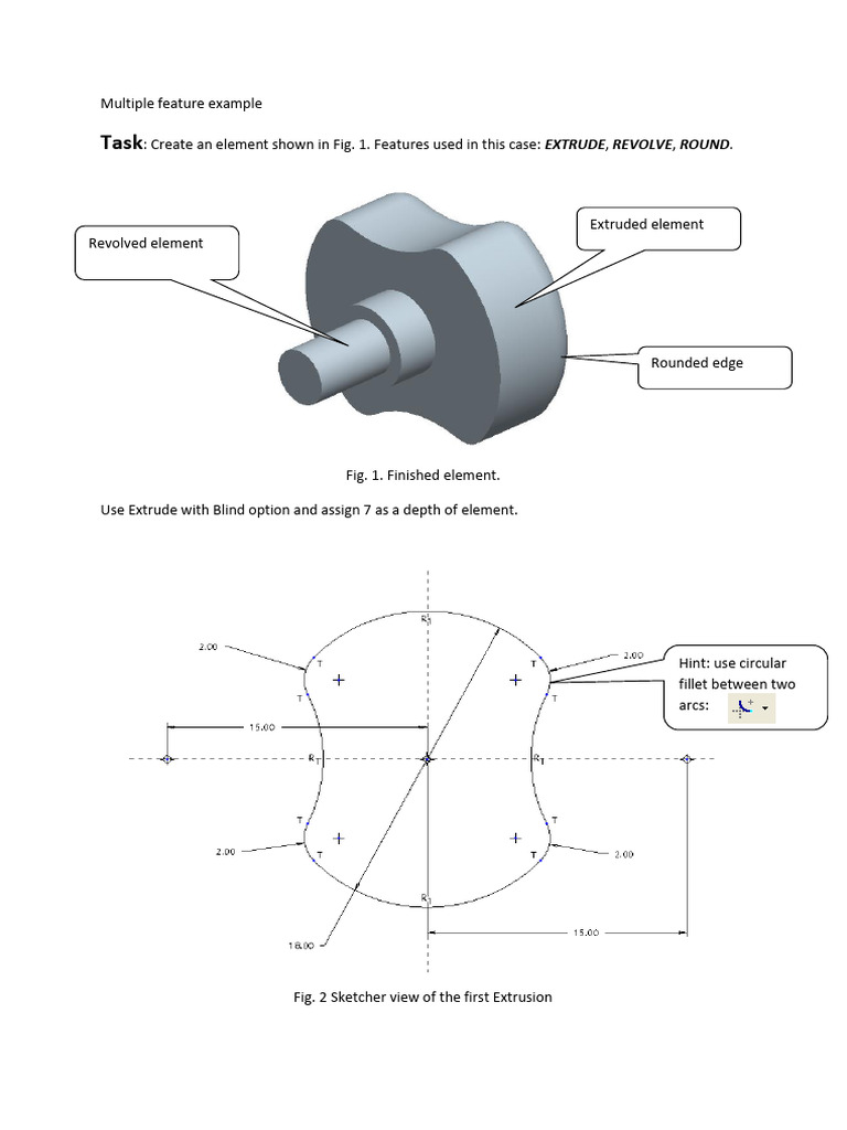 3D Modeling: Extrude, Revolve, Round | PDF | Computers