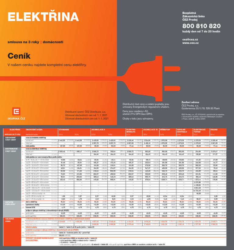 Web New Cenik Elektrina Na 3 Roky Moo 2021 4 Cezdi | PDF