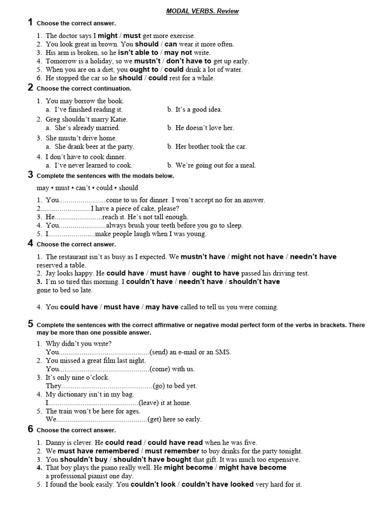 Gerund Infinitive and Modals Review | PDF