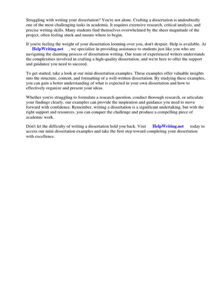 Mini Dissertation Examples | PDF | Reverse Transcription Polymerase ...