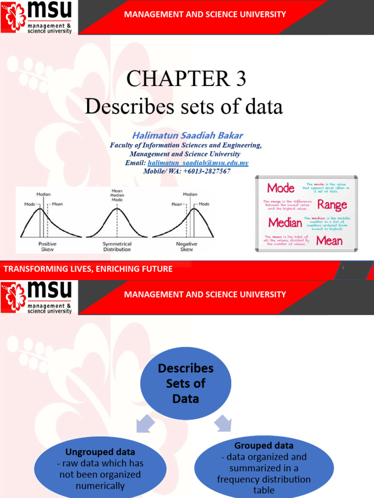 Chapter 3 - Data Description | PDF | Mode (Statistics) | Median