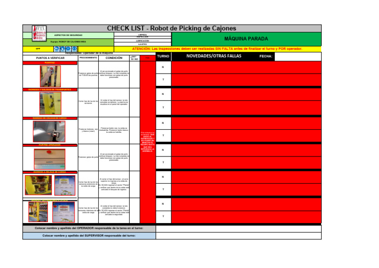 Checklist ROBOT | PDF