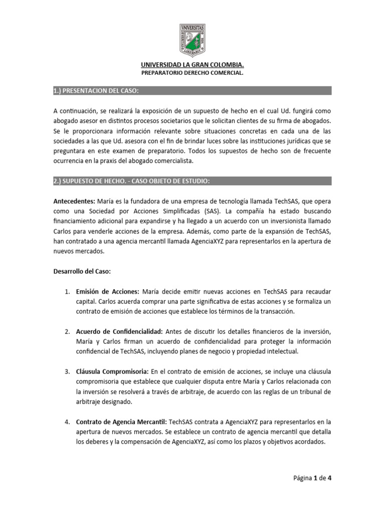 Caso TechSAS: Expansión y Disputas Legales | PDF