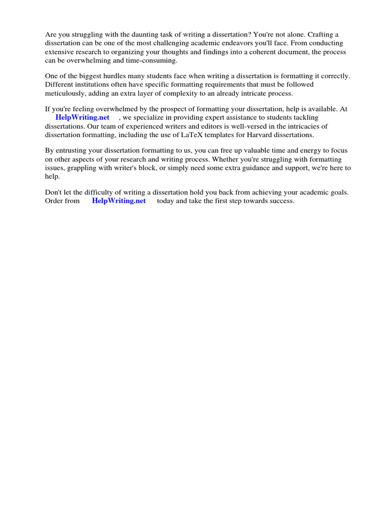 Latex Template For Harvard Dissertation | PDF | Thesis | Doctor Of ...