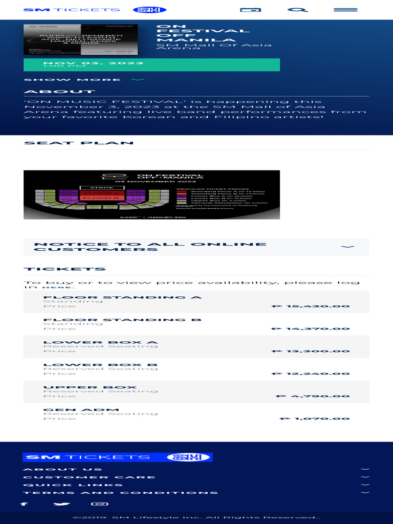 SM Tickets Pricing and Payment Guidelines | PDF