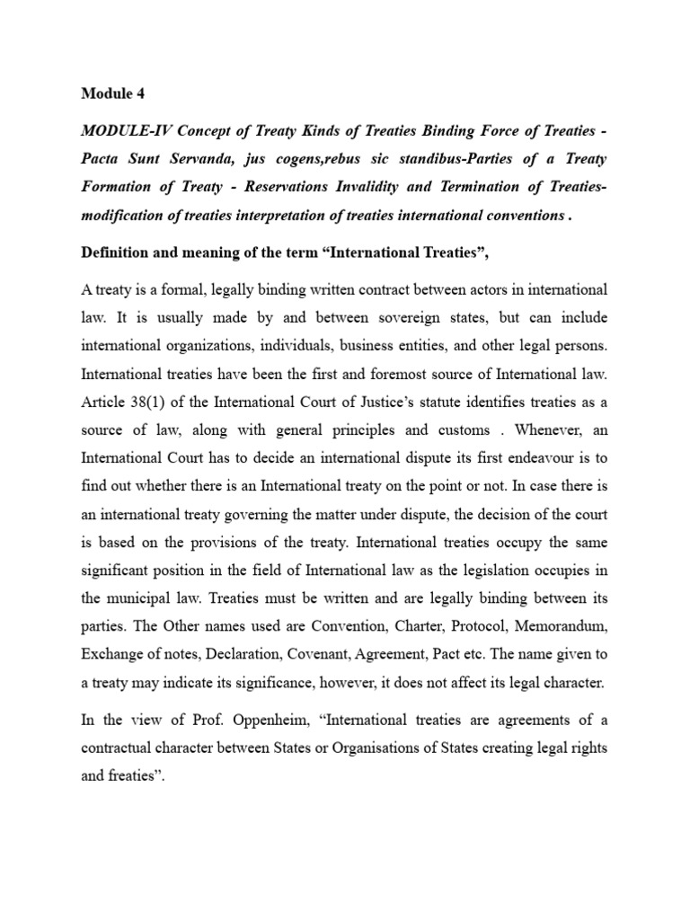 Treaty 1 | PDF | Treaty | International Law