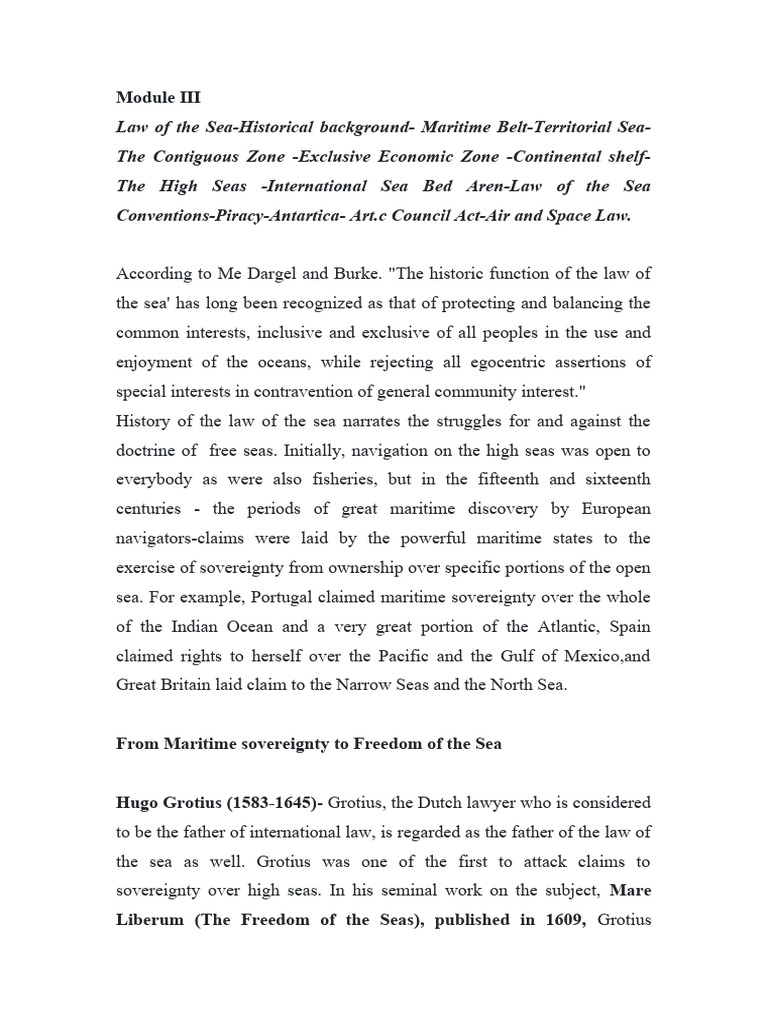 SEA Notes Module 3 | PDF | Territorial Waters | United Nations ...