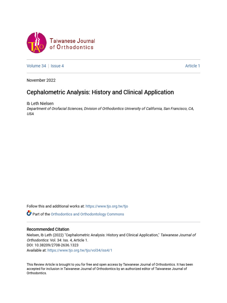 Cephalometric Analysis | PDF | Orthodontics | Tooth