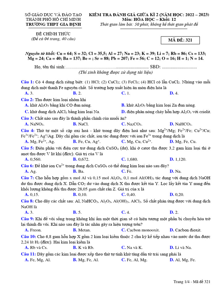 de-giua-hoc-ki-2-hoa-hoc-12-nam-2022-2023-truong-thpt-gia-dinh-tp-hcm | PDF