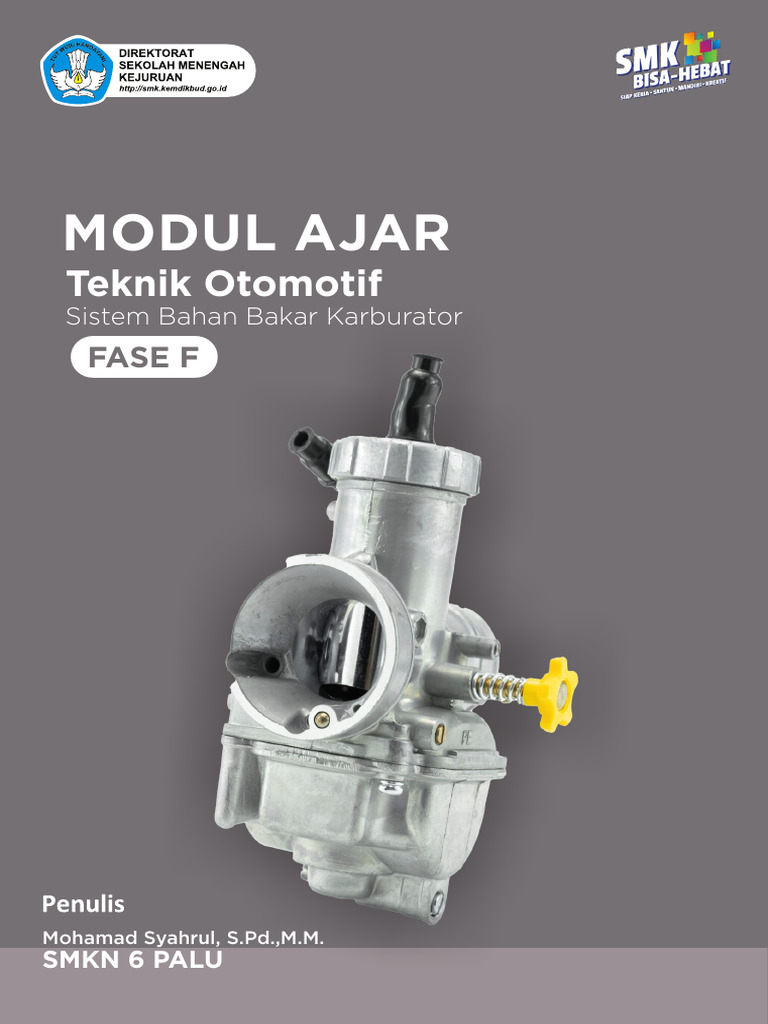 Modul Ajar Teknik Sepeda Motor - Sistem Bahan Bakar Karburator - Fase F | PDF