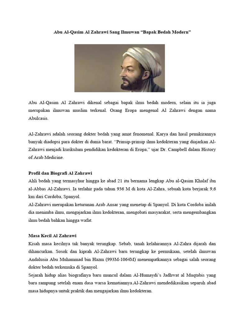 Al-Zahrawi: Bapak Bedah Modern | PDF | Agama & Spiritualitas