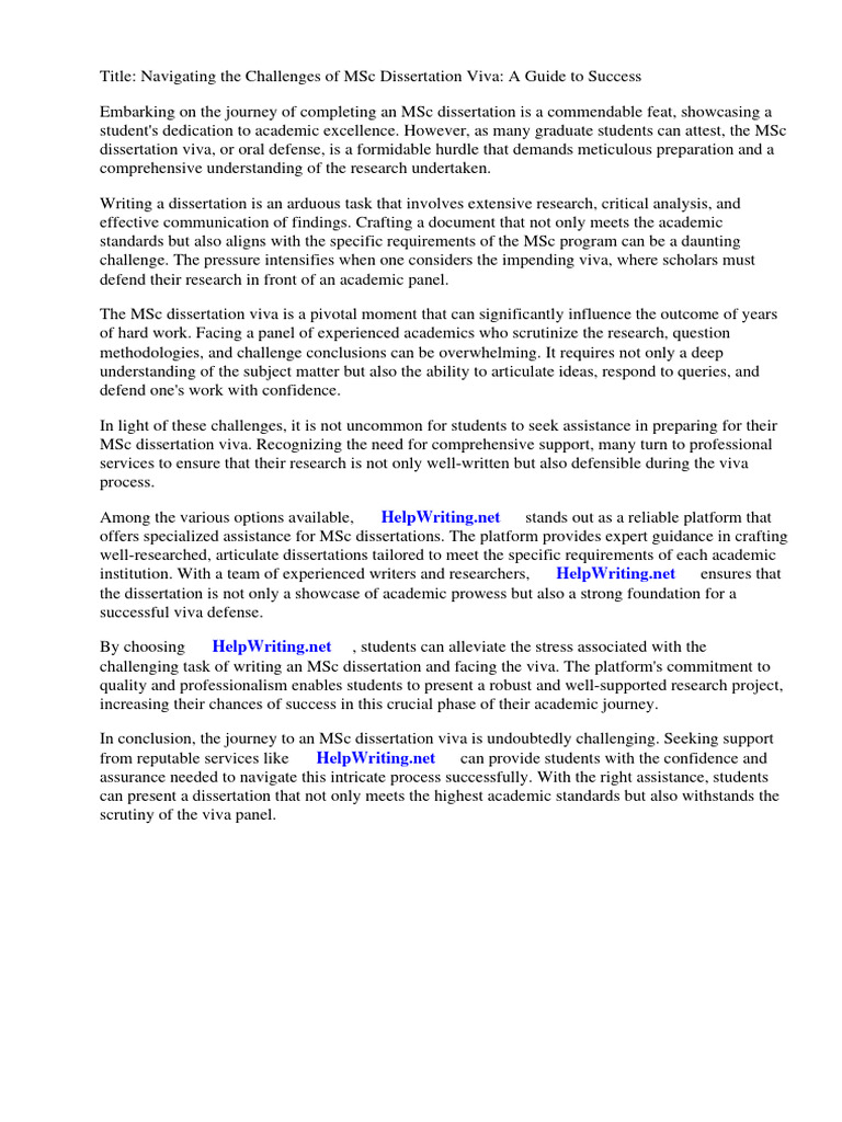 Msc Dissertation Viva | PDF | Thesis | Time Series