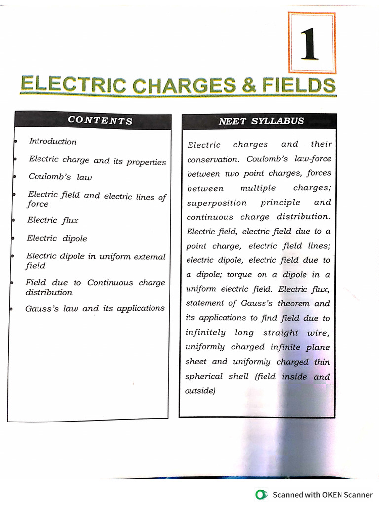 Electric Charges & Fields | PDF