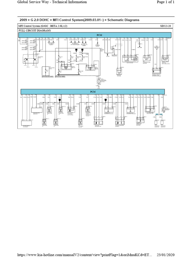 DOHC Engine Wiring and Sensor Diagrams | PDF | Anti Lock Braking System ...