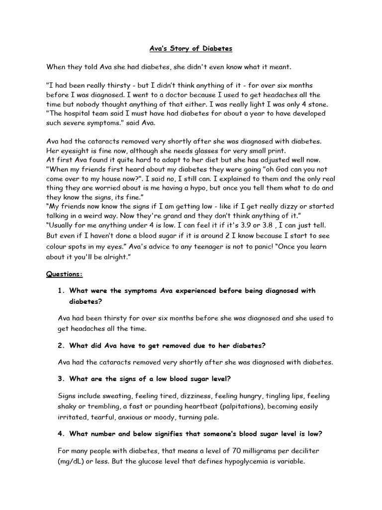 Diabetes Case Study Pdf Diabetes Hypoglycemia