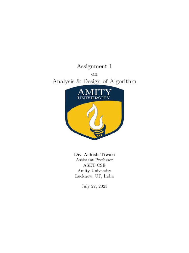 ADA First Assignment | PDF