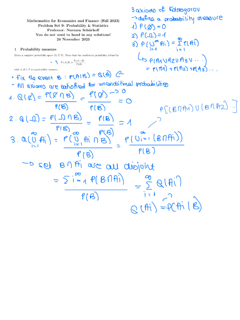 Problem Set 9 Handwritten Solution | PDF | Probability Theory ...