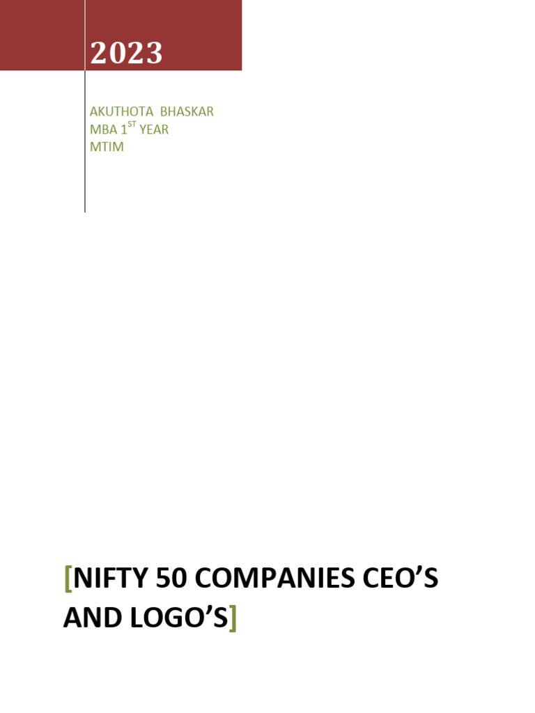 Nifty 50 Companies Logo's | PDF | Financial Services Companies ...