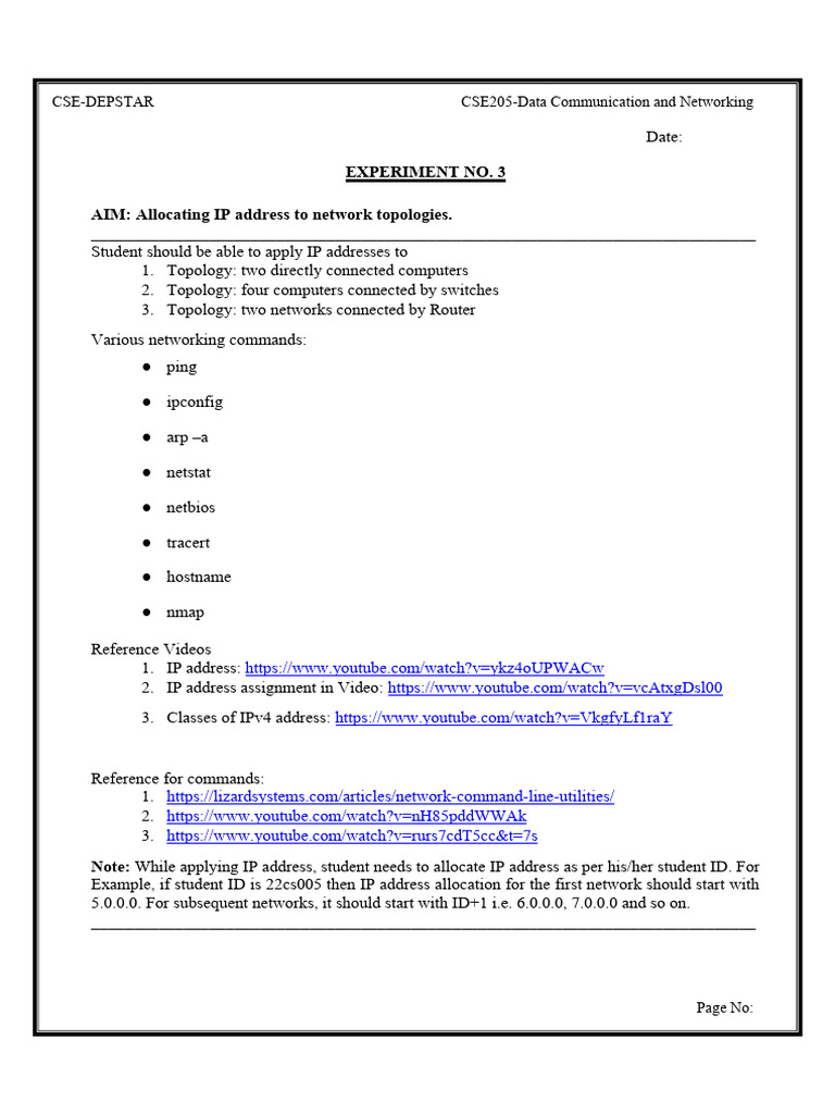 Dcn Practical 3 Pdf Ip Address I Pv6