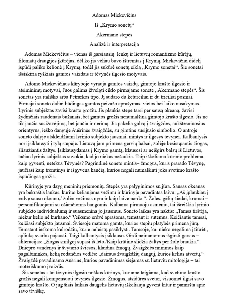 Akermano stepės interpretacija | PDF