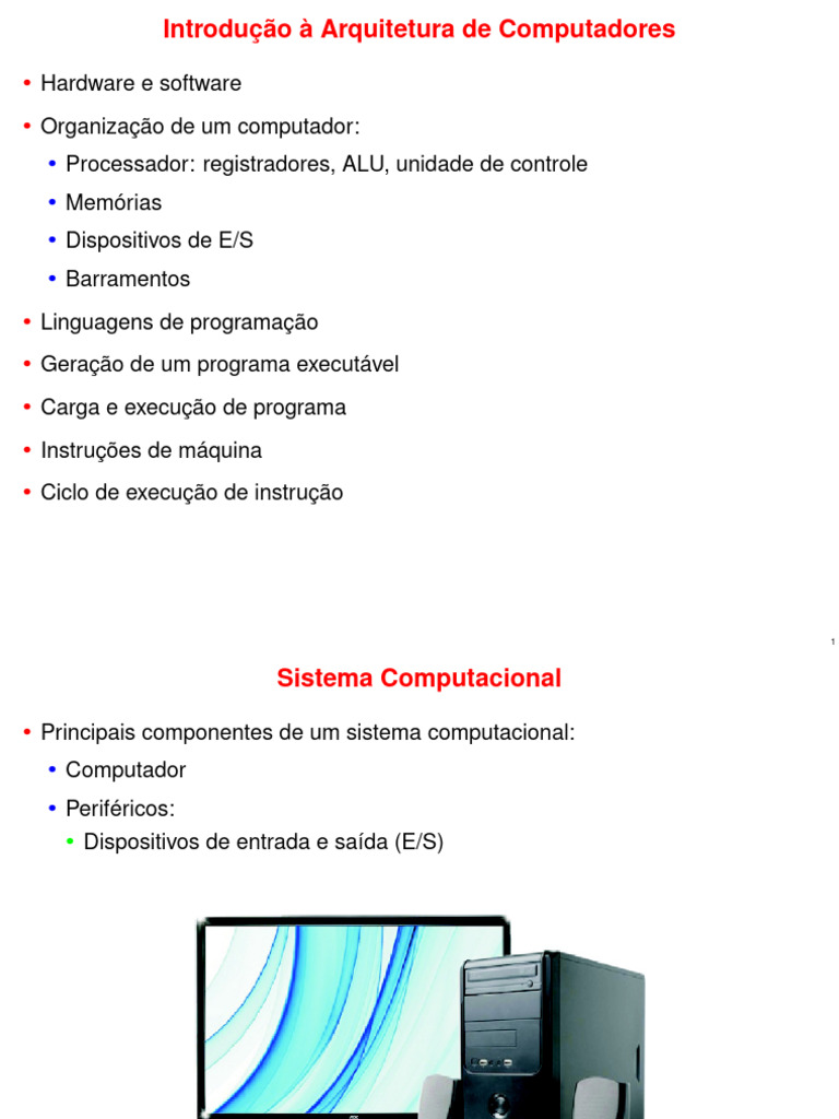 Introdução À Arquitetura de Computadores | PDF | Entrada/Saída ...