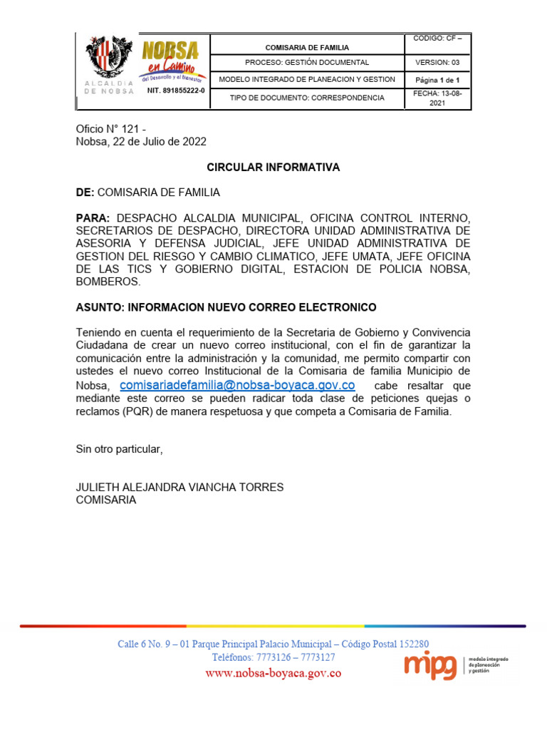 Circular Informativa | PDF | Correo | Gobierno