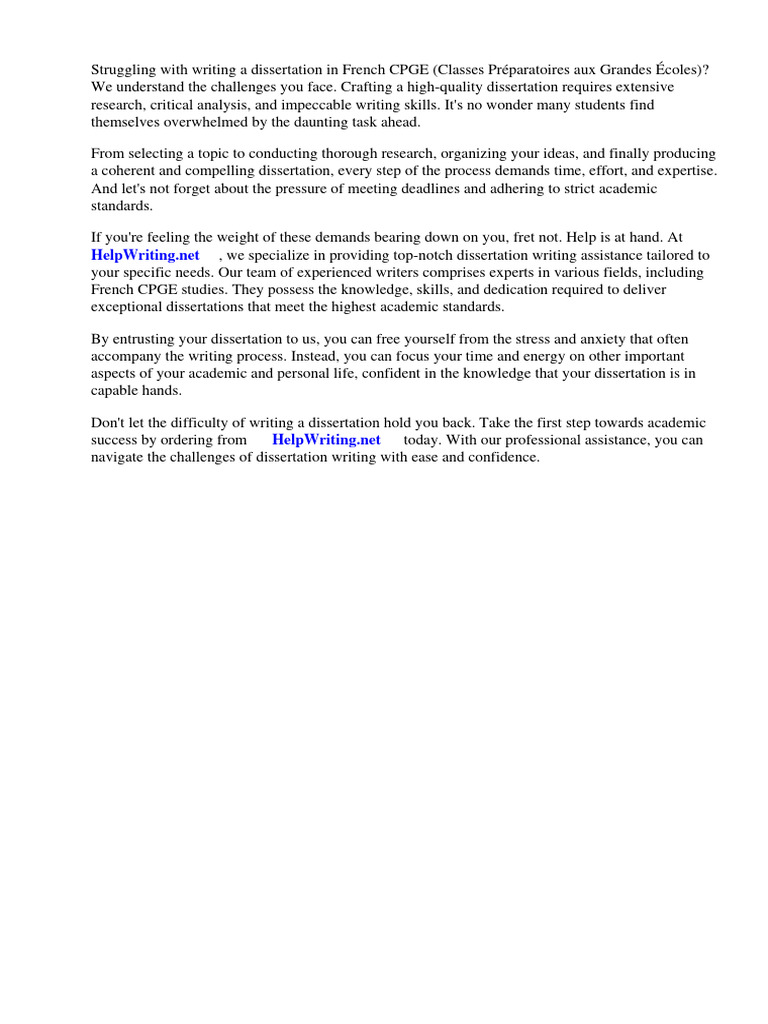 Methode Dissertation Francais Cpge | PDF