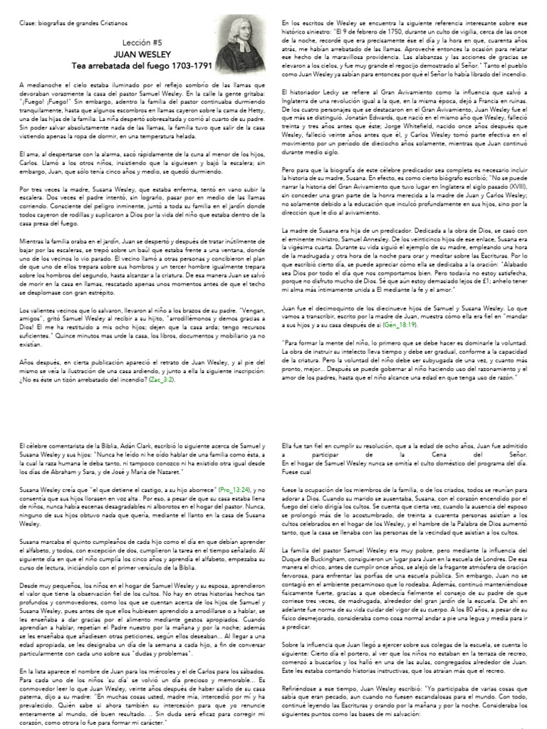 Biografía de Juan Wesley | PDF | Oración | Jesús