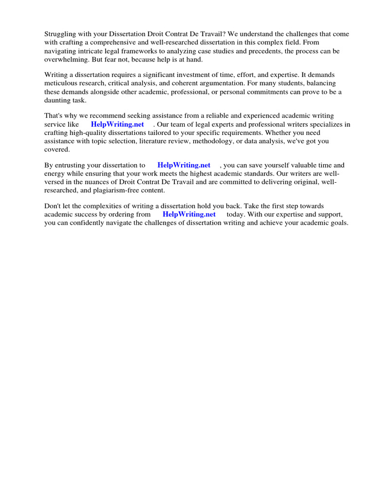 Dissertation Droit Contrat de Travail | PDF | Http Cookie | Thesis