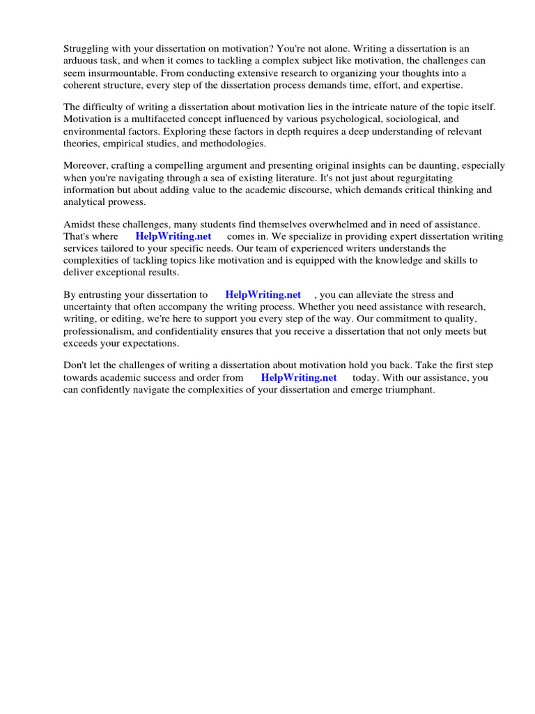 Dissertation About Motivation | PDF | Motivation | Motivational