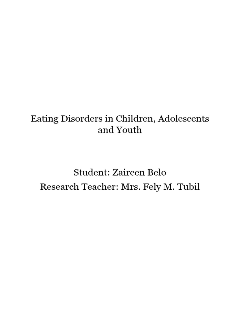 Understanding Eating Disorders in Youth | PDF | Eating Disorder ...