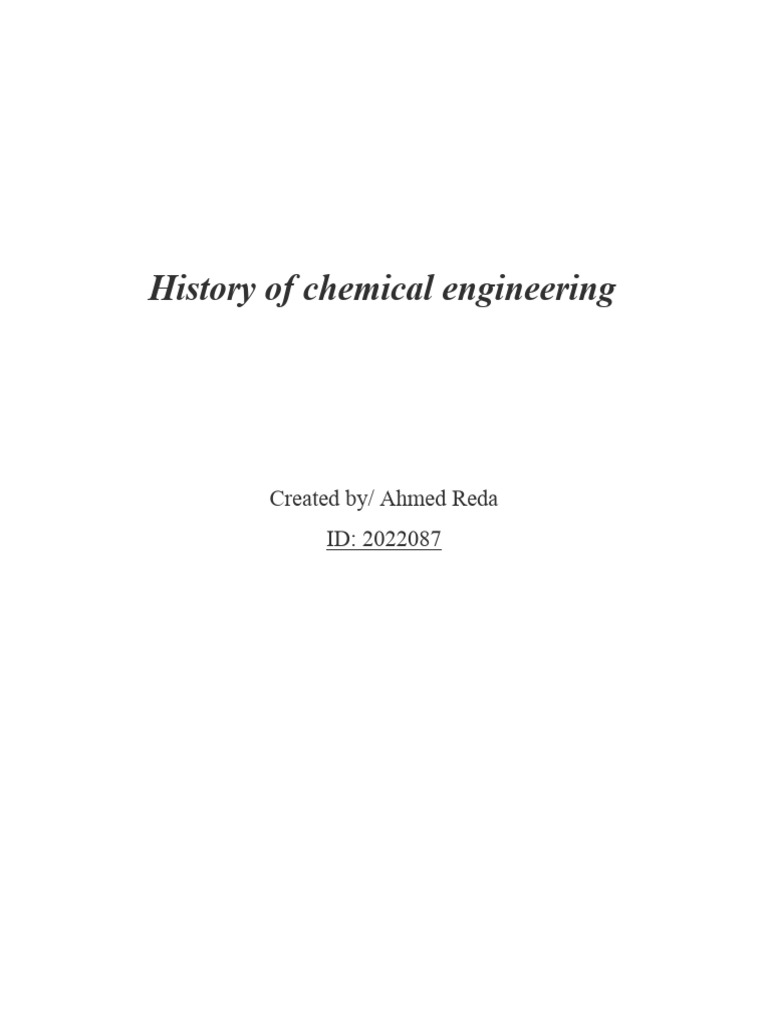 history-of-chemical-engineering1new | PDF | Sustainability | Engineering