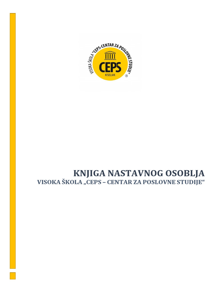 Knjiga Nastavnog Osoblja CEPS | PDF