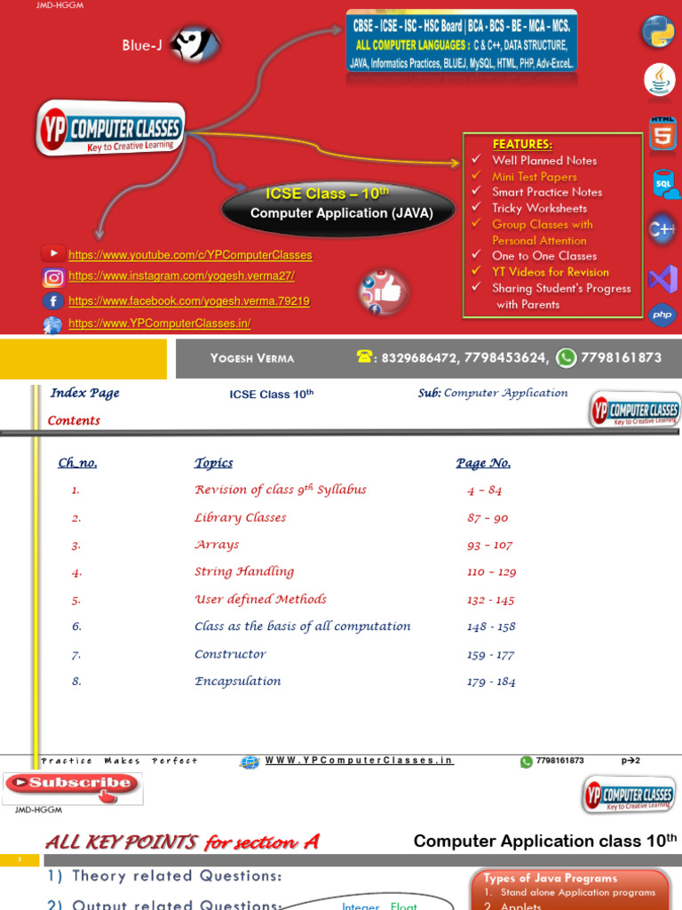YP - ICSE - X - YOUTUBE - SECTION - A Key Points2 | PDF | Teaching Methods & Materials