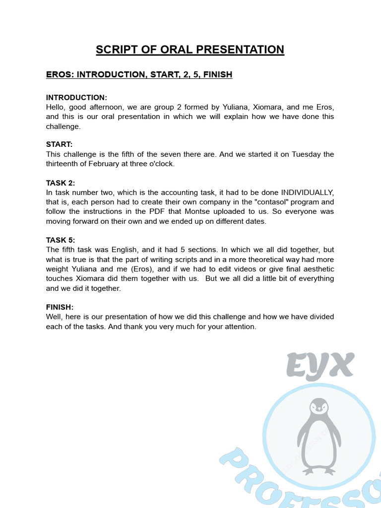 Script of Oral Presentation | PDF | Language Arts & Discipline