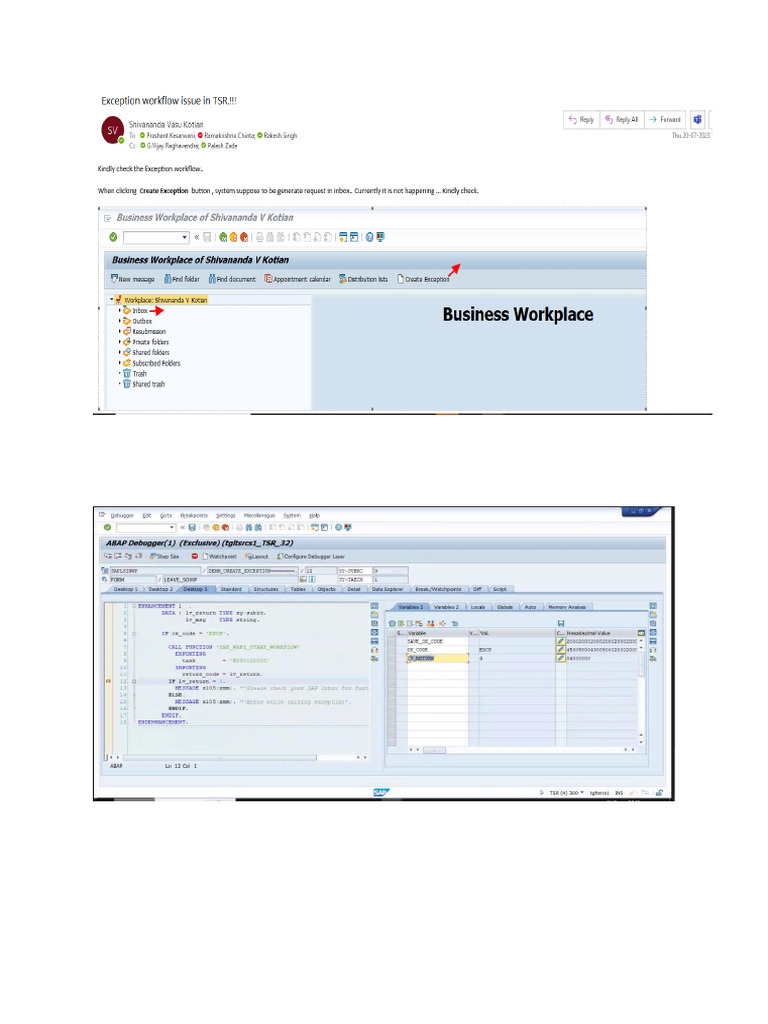 Exception Workflow Issue in TSR. | PDF