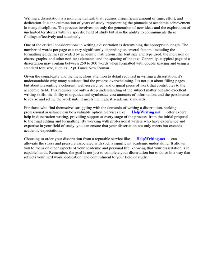 Dissertation Words Per Page | Download Free PDF | Thesis | Methodology