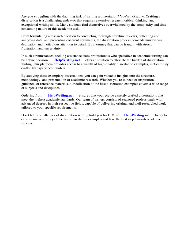 Best Dissertation Examples | PDF | Thesis