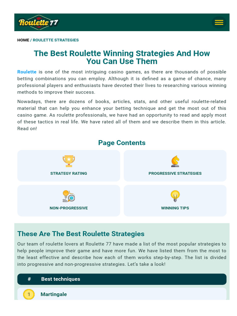 The Best Roulette Winning Strategies | PDF