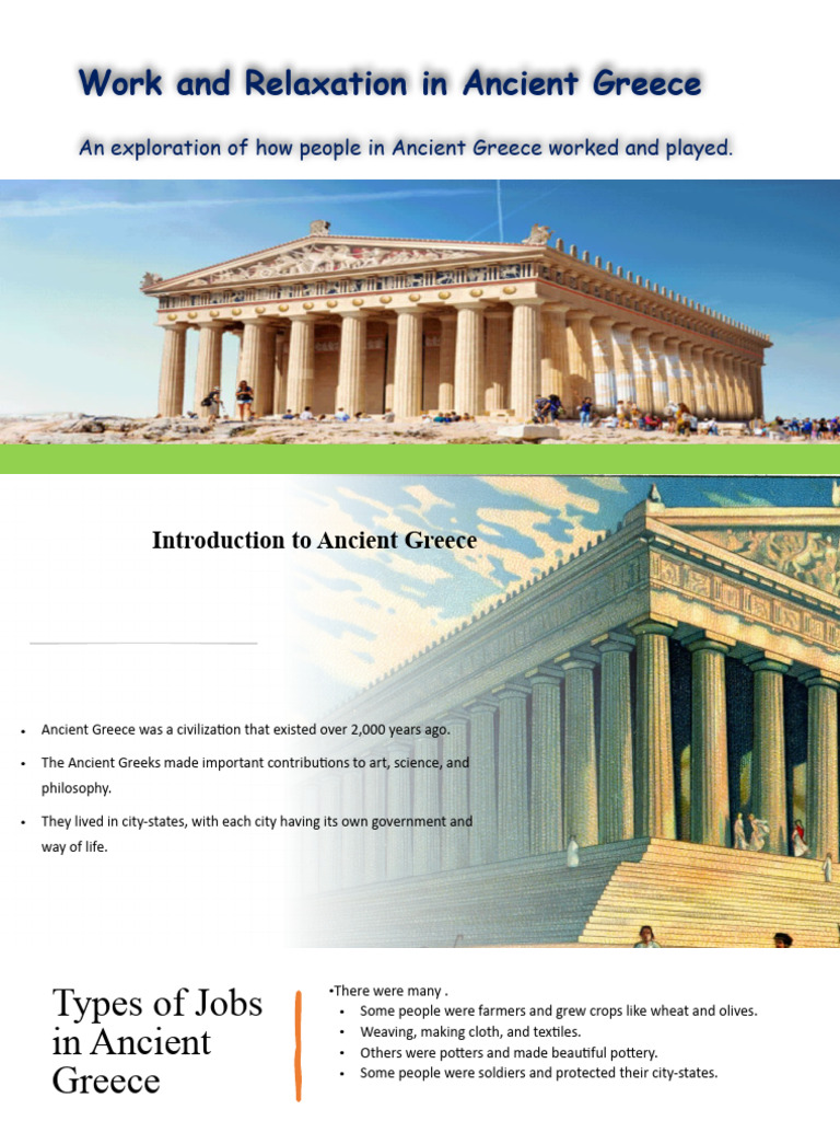 Jobs and Leisure in Ancient Greece | PDF | Social Science