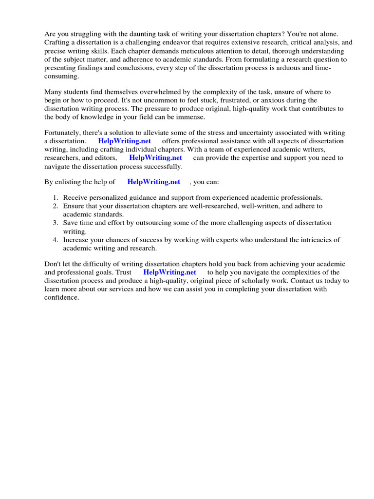 Writing Dissertation Chapters | PDF | Thesis | Essays